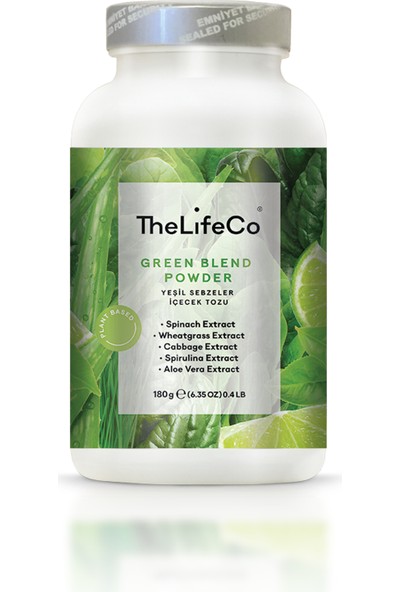 TheLifeCo Thelifeco Yeşil Sebzeler Içecek Tozu 180 gr
