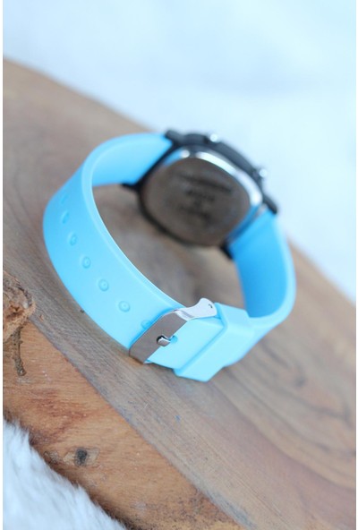 Hayalimkapimda Erb Turkuaz Rengi Silikon Kordonlu LED Bayan Kol Saati