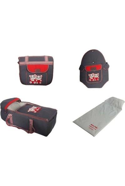 Nenny Baby Bebek Taşıma Seti (Portbebe,bakım Çantası,kanguru,alt Açma) - Kırmızı Ayıcık Nenny Baby Bebek Taşıma Seti (Portbebe,bakım Çantası,kanguru,alt Açma) - Kırmızı Ayıcık