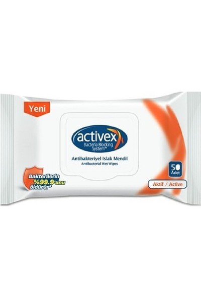 Activex Aktif Antibakteriyel 50 Yaprak Islak Mendil Activex Aktif Antibakteriyel 50 Yaprak Islak Mendil