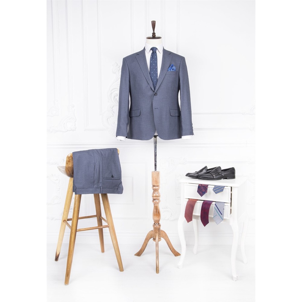 Paco Romano Erkek Regular Fit Mono Yaka Açık Mavi Takım Fiyatı