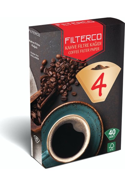Filterco Kahve Filtre Kağıdı 1x4 40'lı