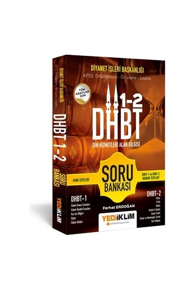 Yediiklim Yayınları DHBT Tüm Adaylar İçin Din Hizmetleri Alan Bilgisi Soru Bankası