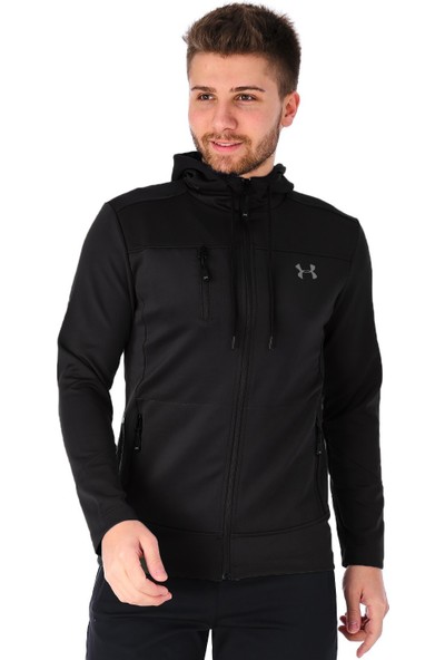 Under Armour Siyah Renk Tam Fermuarlı Cepli Logolu Slim Eşofman Üstü Under Armour Siyah Renk Tam Fermuarlı Cepli Logolu Slim Eşofman Üstü