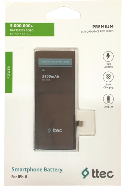 Ttec Apple Apple iPhone 8 Uyumlu Batarya 2100 Mah Ttec Apple Apple iPhone 8 Uyumlu Batarya 2100 Mah