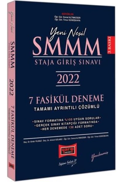 Yargı Yayınları 2022 SMMM Staja Giriş Sınavı Tamamı Ayrıntılı Çözümlü 7 Fasikül Deneme Yenilenmiş 3. Baskı - Öğr. Gör. Cemal Altınkeser Yargı Yayınları 2022 SMMM Staja Giriş Sınavı Tamamı Ayrıntılı Çözümlü 7 Fasikül Deneme Yenilenmiş 3. Baskı - Öğr. Gör. Cemal Altınkeser