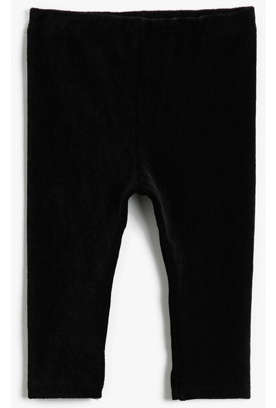 Koton 2Kmg49060Ok Lastikli Dar Kalıp Düz Siyah Kız Çocuk Tayt