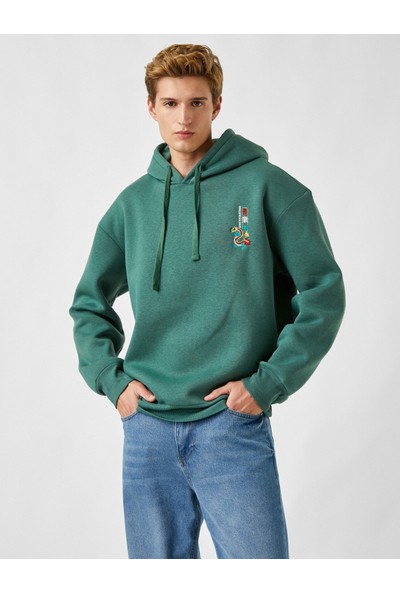 Koton Ejderha Işlemeli Kapşonlu Sweatshirt Koton Ejderha Işlemeli Kapşonlu Sweatshirt