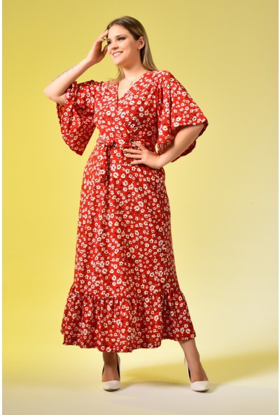 Macfly Damla Yaka Kadife Elbise