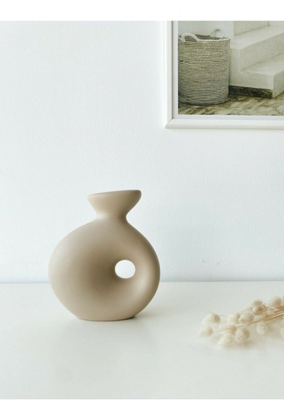 Isem Dekoratif Bohem Vazo Bej