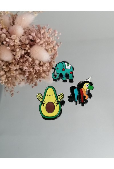 Takıdan Avokado 3'lü Rozet Kombin