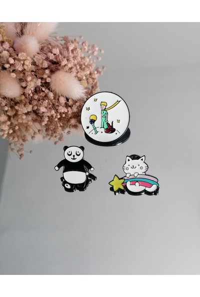 Takıdan Panda 3'lü Rozet Kombin