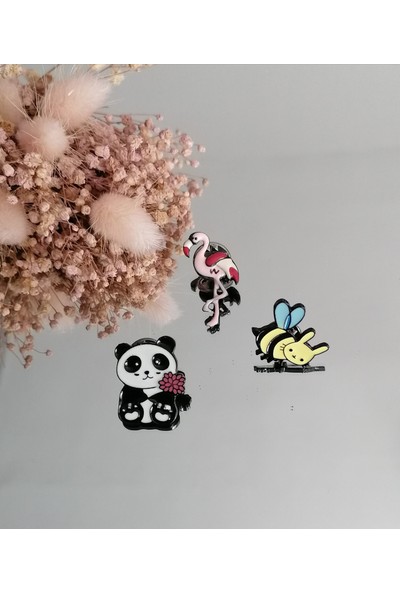 Takıdan Flamingo 3'lü Rozet Kombin