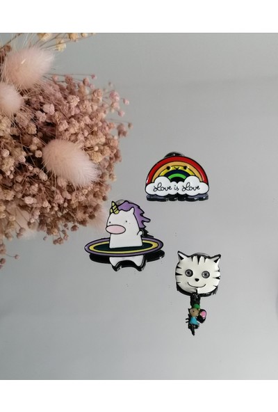 Takıdan Gökkuşağı 3'lü Rozet Kombin