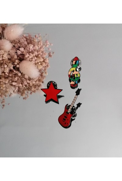 Takıdan Kızıl Yıldız 3'lü Rozet Kombin