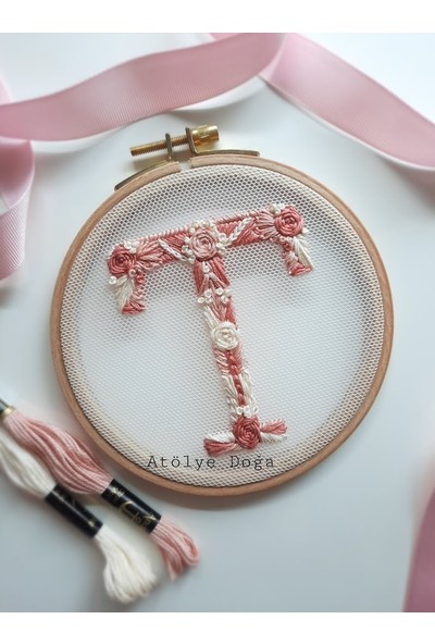Atölye Doğa Harf Kasnak Işlemeli El Nakışı