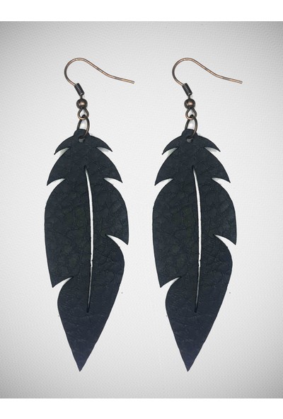 Artonyo Tüğ Şeklinde Özel Dizayn Siyah Deri Kolye