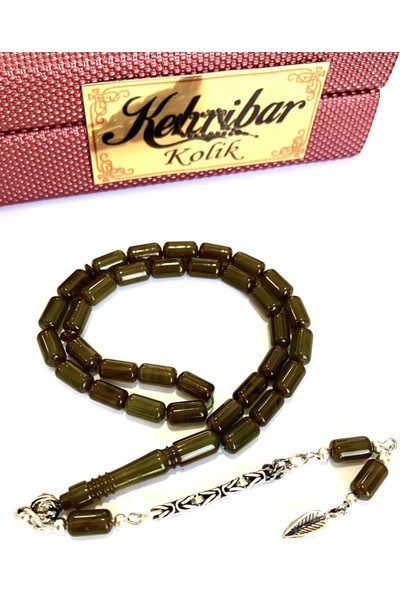 Kehribarkolik Yeşil Sıkma Kehribar Tespih