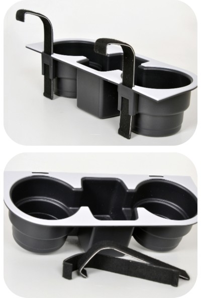 HR Plastik Araç Içi Bardaklık Organizer Gri Renk Seçeneği