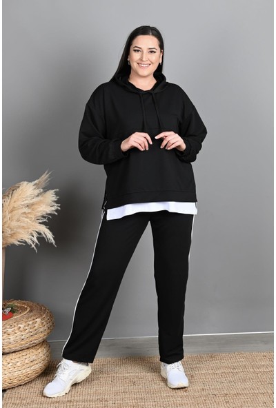 Koza Kadın Garnili Kapüşonlu Eşofman Takımı 3168-22
