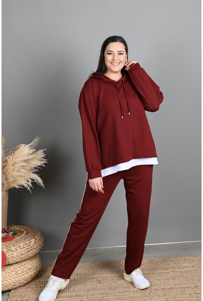 Koza Kadın Garnili Kapüşonlu Eşofman Takımı 3168-22