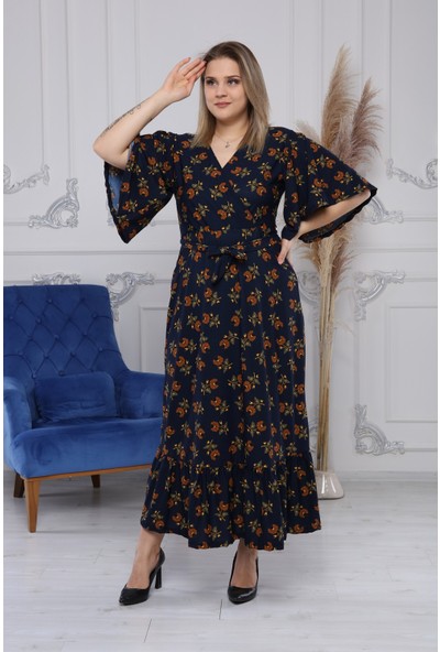 Macfly Kruvaze Yaka Elbise