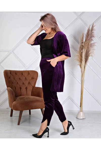 Macfly Cepli Ikili Alt Üst Kadife Takim