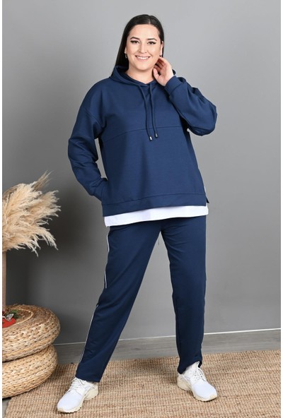 Koza Kadın Garnili Kapüşonlu Eşofman Takımı 3168-22