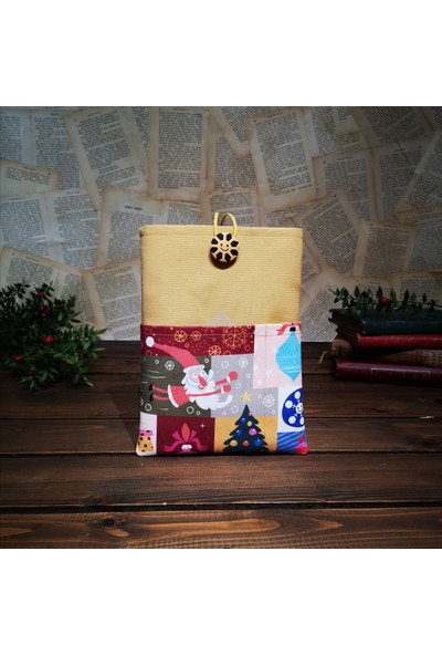 Kırpık Tasarım Yeni Yıl Desenli Kitap Kılıfı