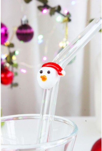 Adamodart Kardan Adam Figürlü Tekli Cam Pipet Adamodart Kardan Adam Figürlü Tekli Cam Pipet