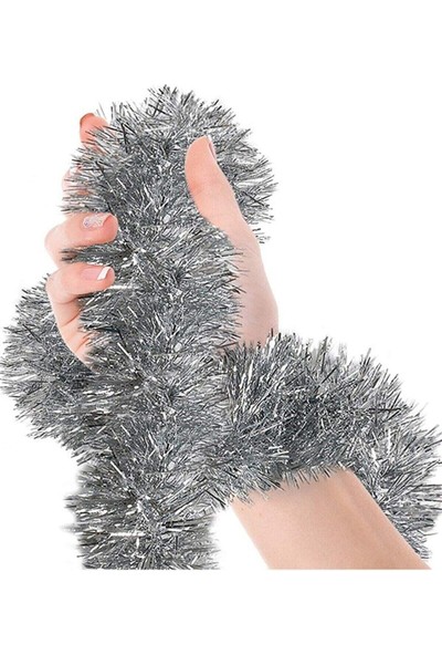 Partini Renklendir Gümüş Yılbaşı Garland Sim Boyun Süsü 2 Metre