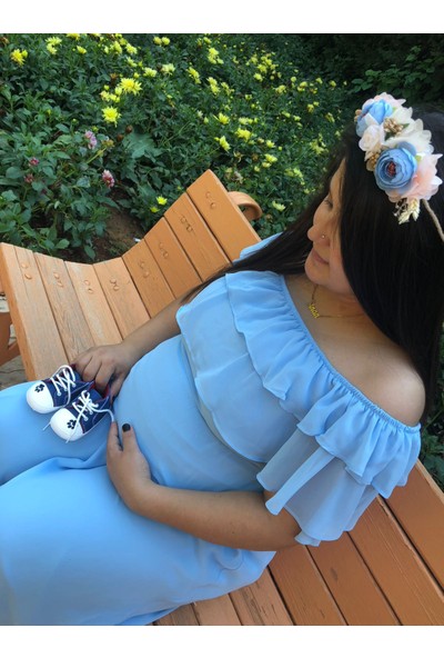 Macfly Balon Kol V Yaka Rahat Kalıp Elbise