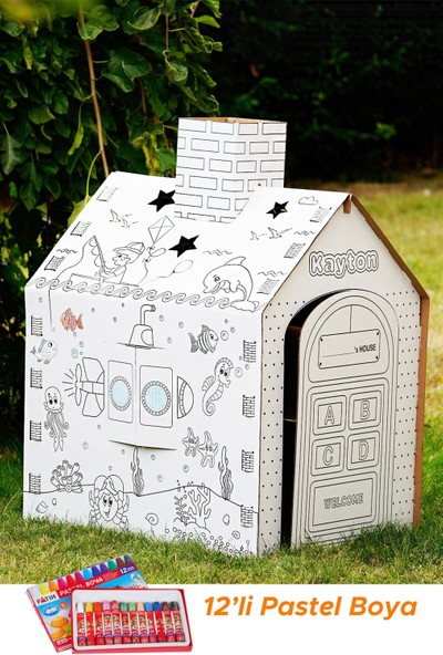 Kayton Dev Boyut Karton Çocuk Boyama Evi