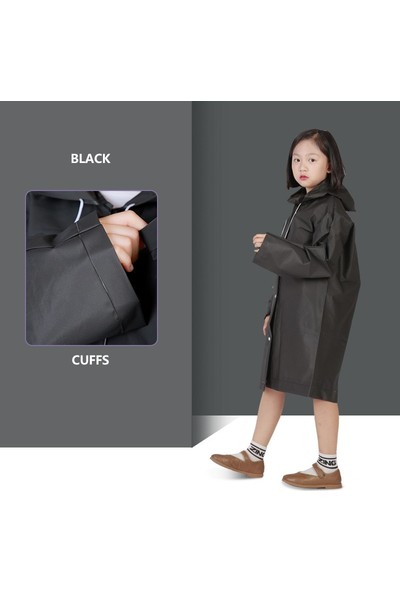 Moda Yedi Kids Eva Unisex Çocuk Yağmurluğu, Siyah