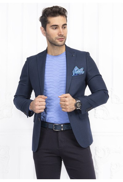 Paco Romano Erkek Slim Fit Sivri Yaka Lacivert Ceket Paco Romano Erkek Slim Fit Sivri Yaka Lacivert Ceket