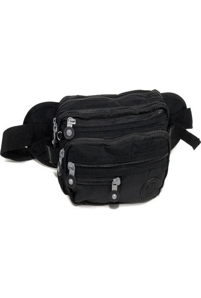 ElizaBell Çok Gözlü Kumaş Bel Çantası 26 cm 16 cm Siyah ElizaBell Çok Gözlü Kumaş Bel Çantası 26 cm 16 cm Siyah