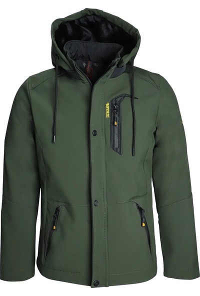 Gavazzi Erkek Softshell Su ve Rüzgar Geçirmez Içi Kürklü Kapüşonlu Mont Haki Gavazzi Erkek Softshell Su ve Rüzgar Geçirmez Içi Kürklü Kapüşonlu Mont Haki
