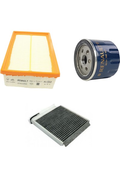 Mais Renault Clio 3 1.5 Dci Filtre Bakım Seti 2005-2012 Model 02-105 Bg [karbon 3LÜ-OTODEPOSUSET1576F]