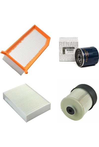 Mais Renault Captur 1.5 Dci Filtre Bakım Seti 2013-2020 Model 90-110 Bg [4LÜ-OTODEPOSUSET3316C]