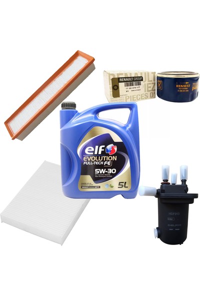 Mais Renault Kangoo 1 1.5 Dci Filtre Bakım Seti 2001-2008 Model -80-85 Bg [4+1-OTODEPOSUSET2029D]