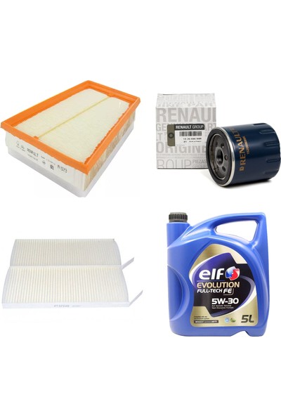Mais Renault Kangoo 2 1.5 Dci Filtre Bakım Seti 2013-2019 Model 91-110 Bg [3+1-OTODEPOSUSET5884A]