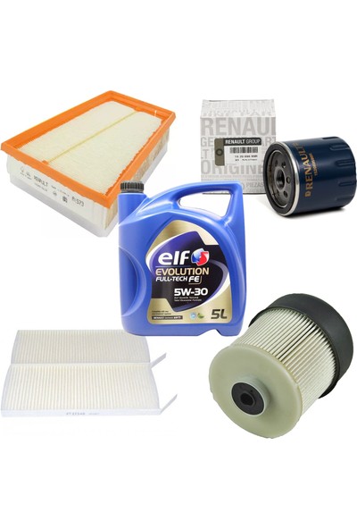Mais Renault Kangoo 2 1.5 Dci Filtre Bakım Seti 2013-2019 Model 91-110 Bg [4+1-OTODEPOSUSET5884D]