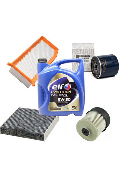 Mais Renault Symbol 3 1.5 Dci Filtre Bakım Seti 2013-2019 Model 90 Bg [karbon 4+1-OTODEPOSUSET8547H]