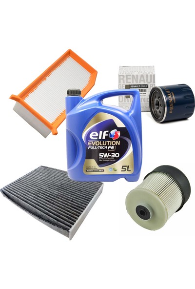 Mais Dacıa Dokker 1.5 Dci Filtre Bakım Seti 2012-2018 Model 75-90 Bg [karbon 4+1-OTODEPOSUSET7519H]