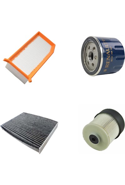Mais Dacıa Lodgy 1.5 Dci Filtre Bakım Seti 2012-2018 Model 88-109 Bg [karbon 4LÜ-OTODEPOSUSET7418G]