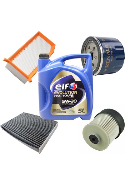 Mais Dacıa Lodgy 1.5 Dci Filtre Bakım Seti 2012-2018 Model 88-109 Bg [karbon 4+1-OTODEPOSUSET7418H]