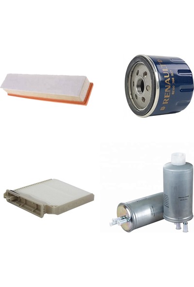Mais Dacıa Duster 1 1.5 Dci Filtre Bakım Seti 2010-2017 Model 85 Bg [4LÜ-OTODEPOSUSET1021C]