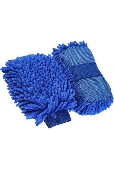 Gd 24 Mikrofiber Püsküllü Hassas Oto Yıkama Eldiveni ve Süngeri