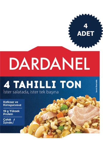 Dardanel 4 Tahıllı Ton 185 gr 4'lü