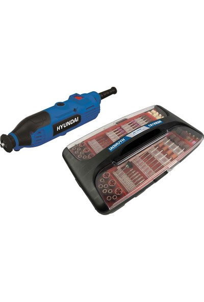 Hyundai HGRV187 Mini Taşlama Gravür Seti 135W 187 Parça Hyundai HGRV187 Mini Taşlama Gravür Seti 135W 187 Parça